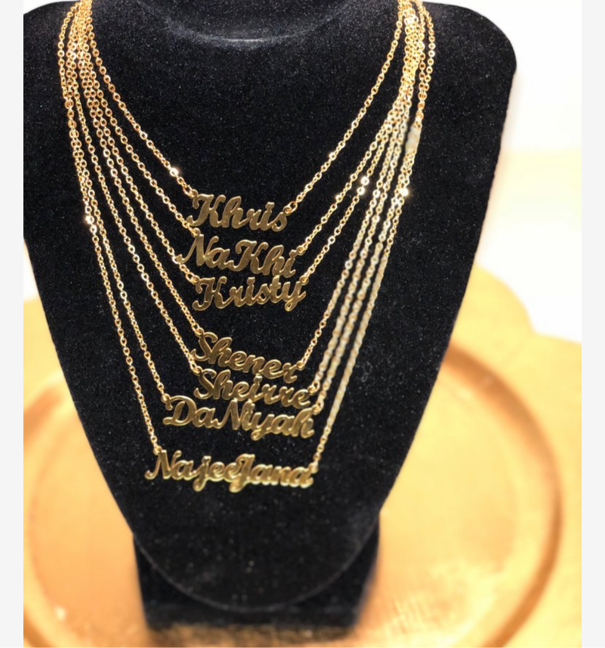 Custom Nameplate Necklace – Gold Pendant Brand